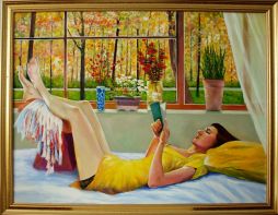 Woman in Repose is an original Figurative Art Oil painting for sale by ...